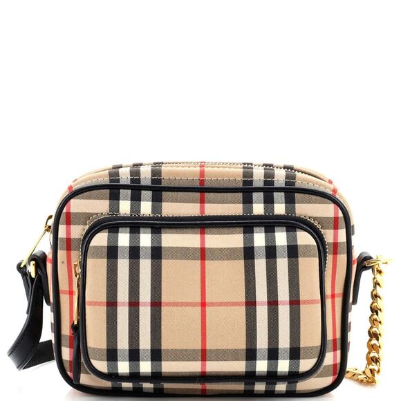 Burberry | Bags | Burberry Camera Bag Vintage Check Canvas Small Black ...